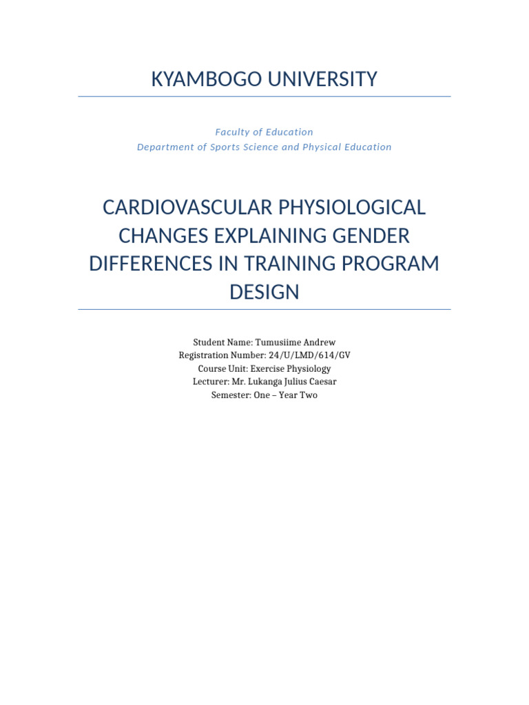 Gender-Specific Training for Cardiovascular Health | PDF | Heart Rate ...