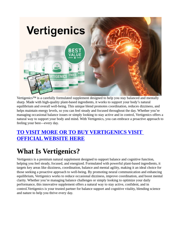Vertigenics (LEGIT OR SCAM) - Really Work? | PDF | Dietary Supplements ...