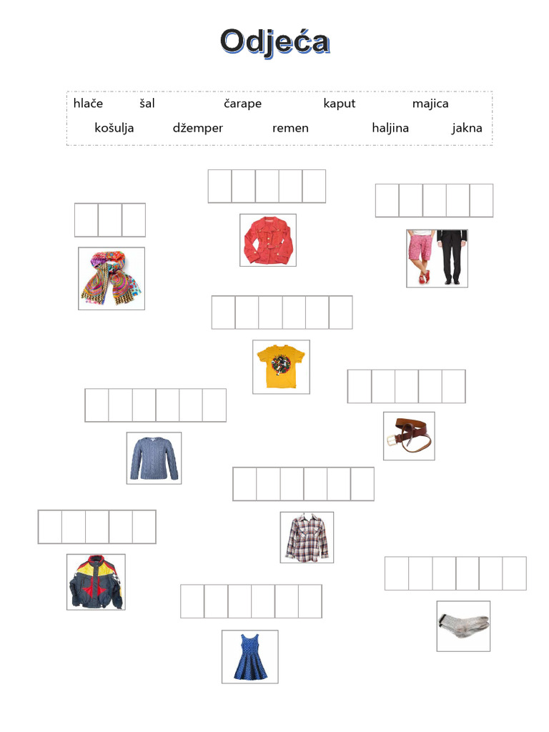 Clothing Worksheet | PDF