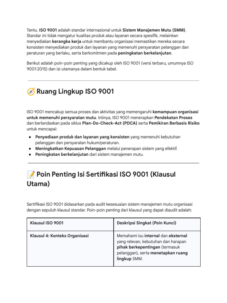 Point Point Penting Iso 9001 | PDF