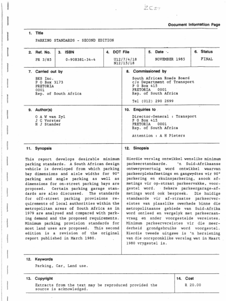 Parking Standards Manual | PDF