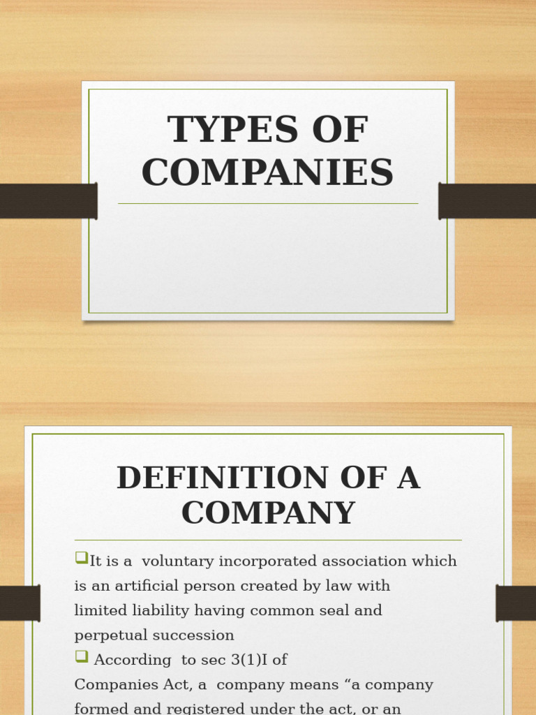 Types of Companies Explained | PDF