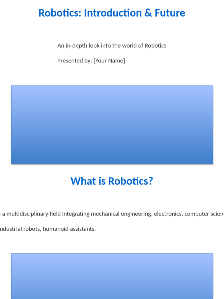 Robotics Presentation With Images | PDF
