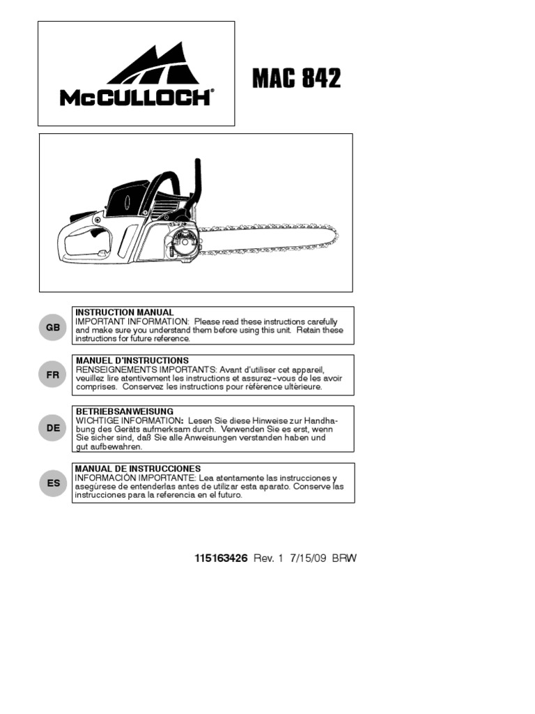 3) Service Manual Mac 842 Mac 842 (9528021-87) | PDF | Carburetor ...