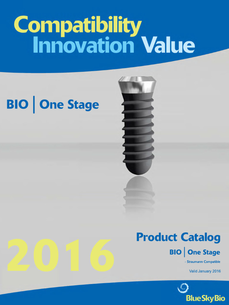 BIO One - Stage - Implant - System - Catalog - 2016 | PDF
