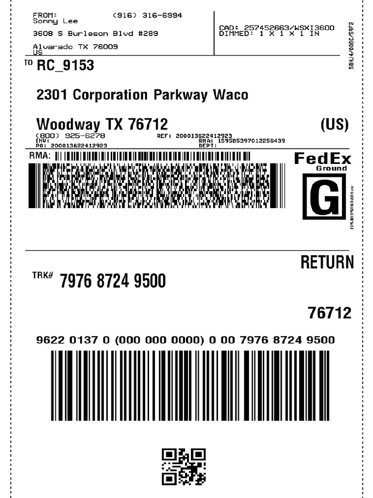 Return Label 9x | PDF