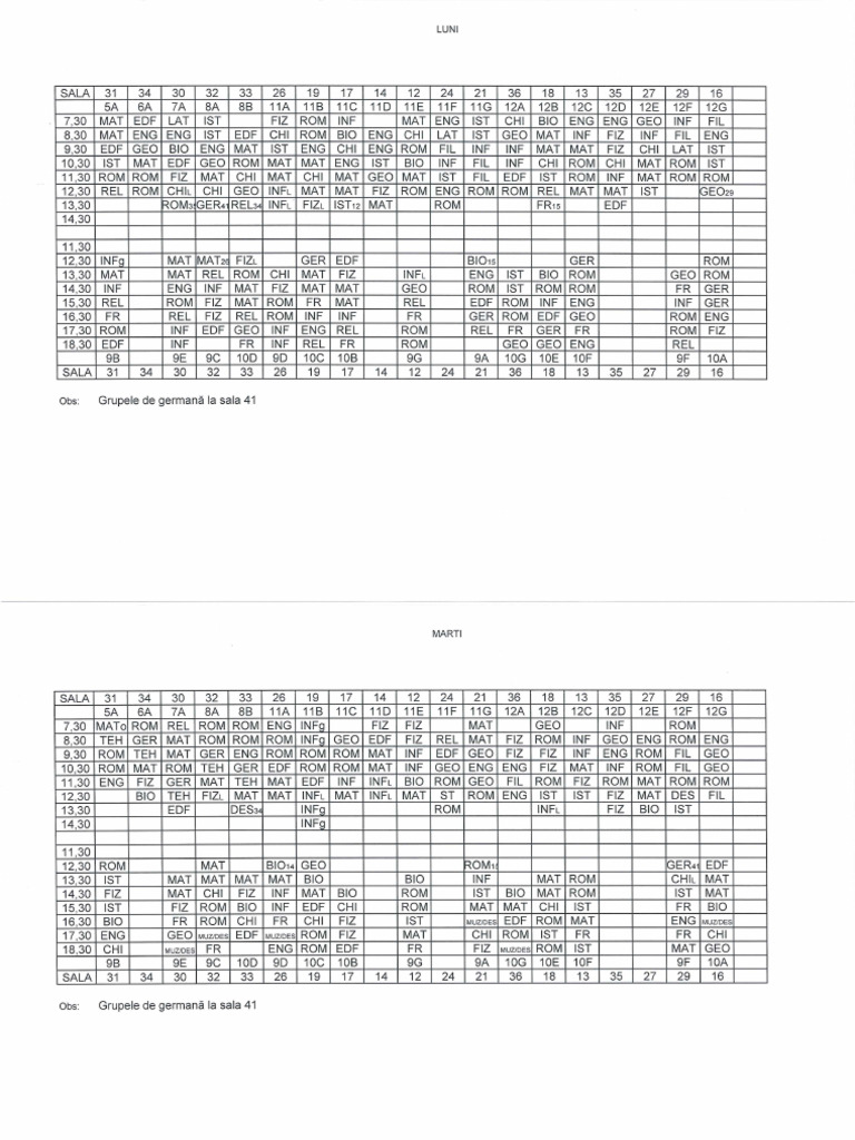 Orar Elevi 2025-2026 | PDF