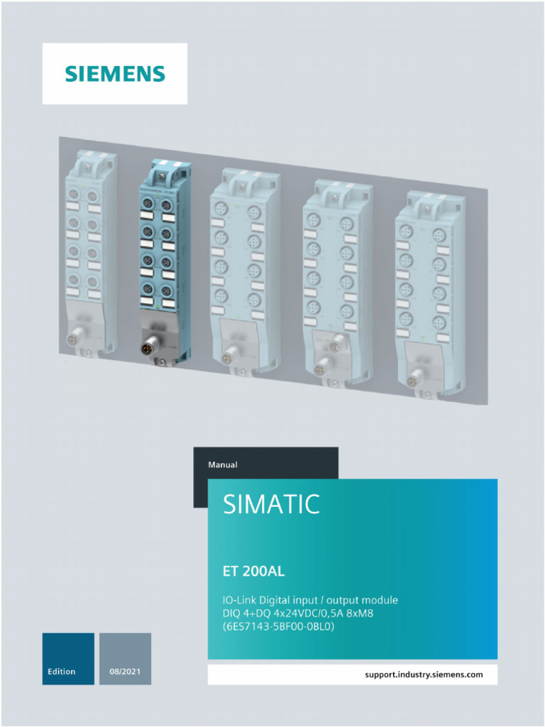 Et200al Io Link Diq 4 DQ 4x24vdc 0 5a 8xm8 Manual en-US en-US | PDF ...