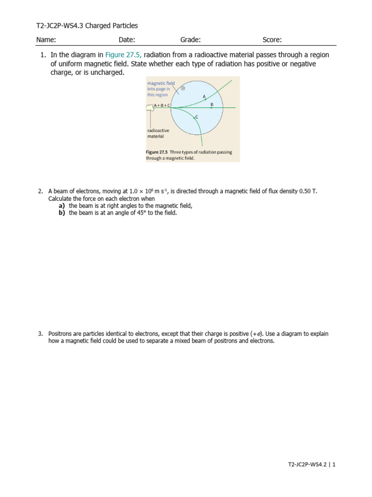 Charged Particles in Magnetic Fields | PDF