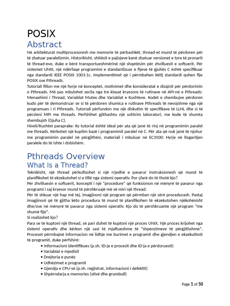 POSIX Threads Programming AL | PDF