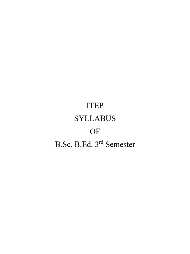 B.Sc. B.Ed. 3rd Semester Syllabus | PDF | Evolution | Laplace Transform