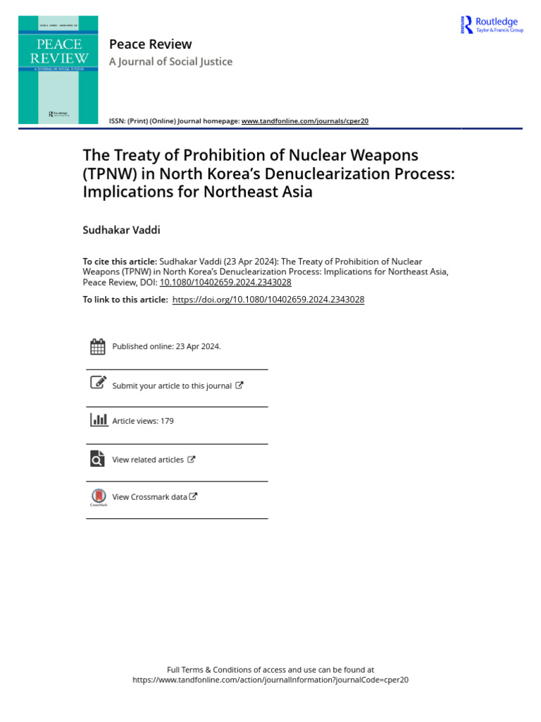 The Treaty of Prohibition of Nuclear Weapons TPNW in North Korea S ...