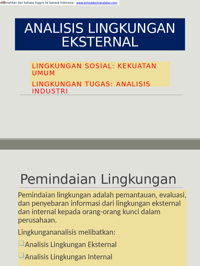 External Environment Analysis - En.id | PDF