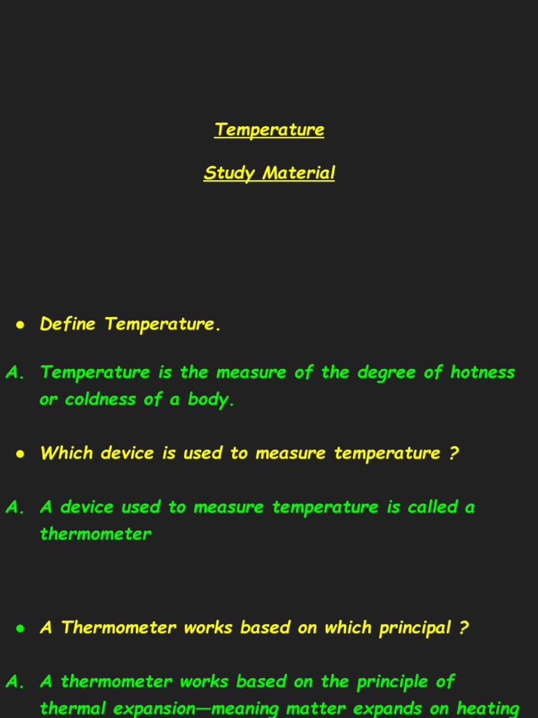 Understanding Temperature and Thermometers | PDF | Fahrenheit | Temperature