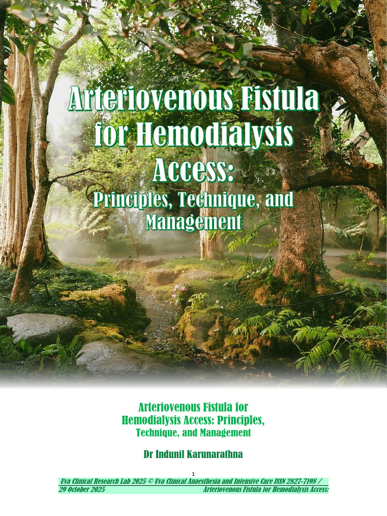 AV Fistula for Hemodialysis Access Guide | PDF | Chronic Kidney Disease ...