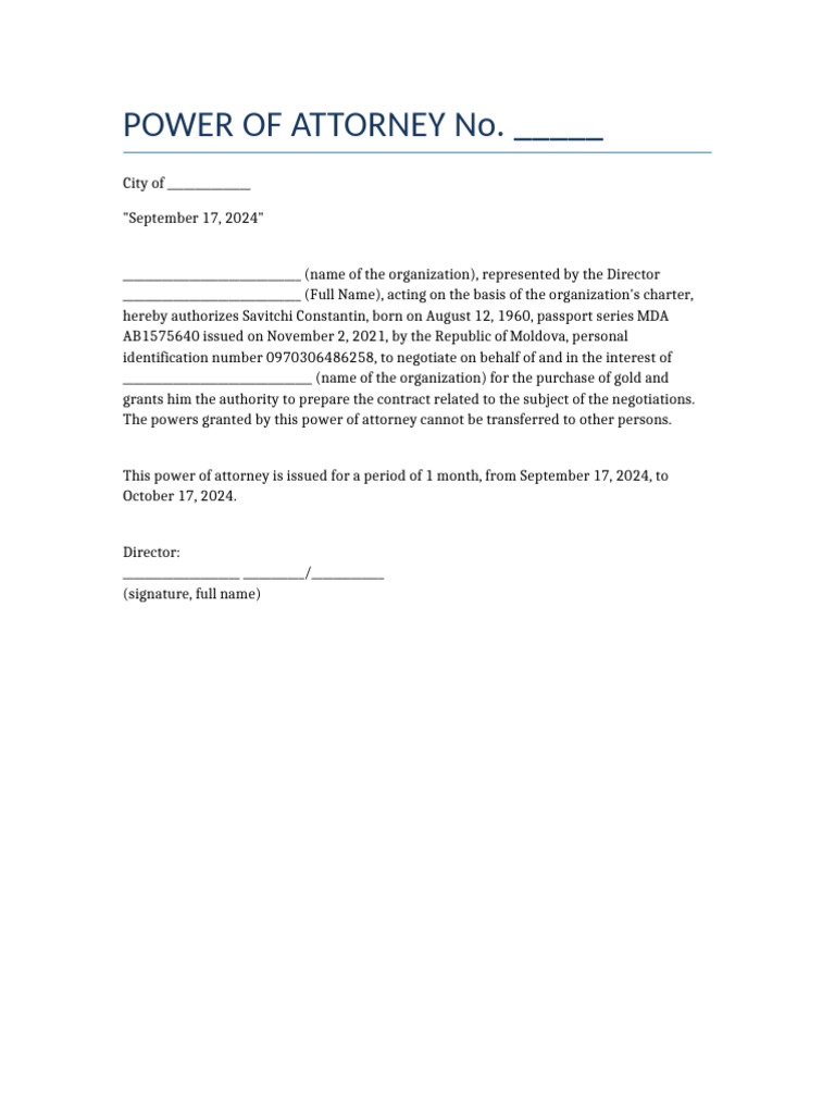 Power of Attorney Translation | PDF