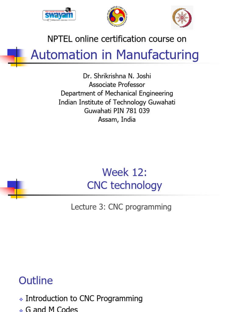 Week 12 Lecture 3 CNC Programming | PDF | Drilling | Metalworking