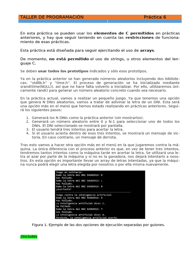 Practica6 - 2025 - 26 Arrays (Ii) | PDF | Programación de computadoras | Informática