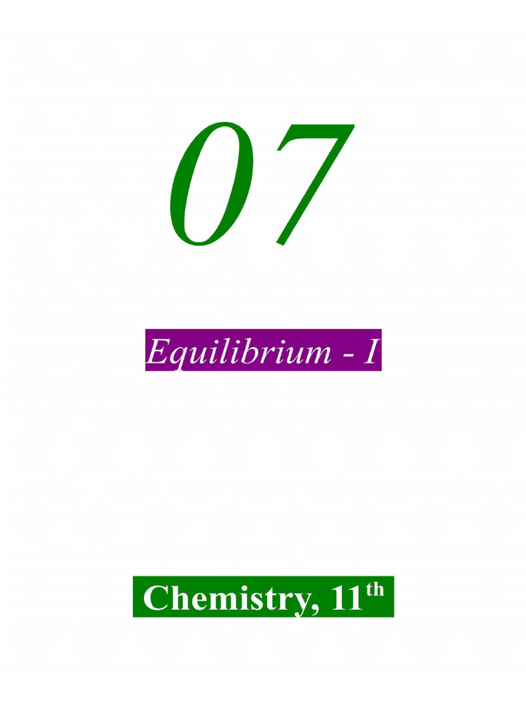Equilibrium | PDF | Chemical Equilibrium | Solubility