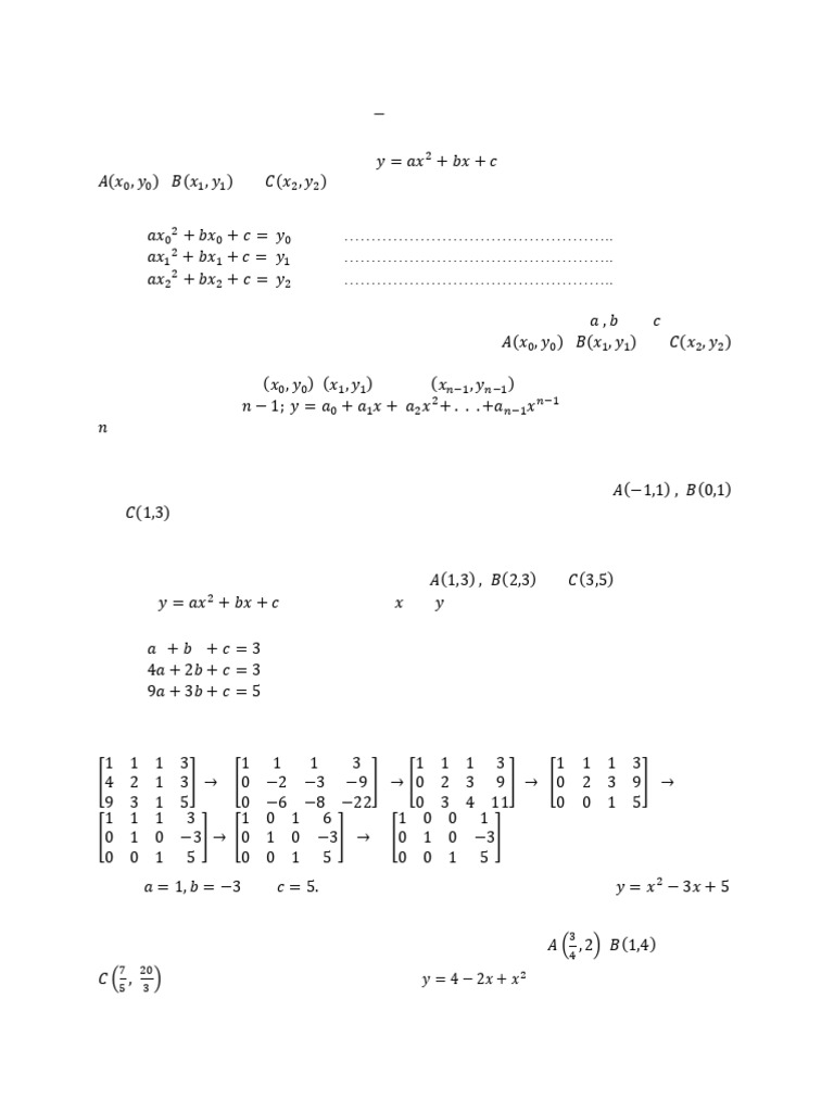 Math 213 Polynomial Curve Fitting | PDF