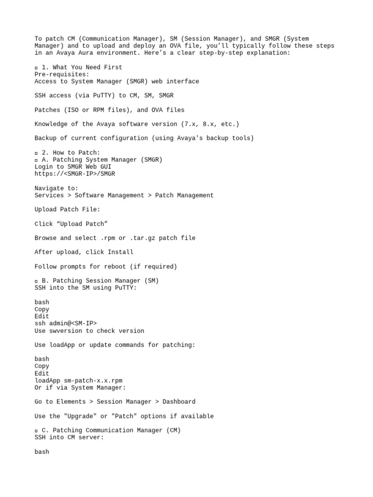 Patching CM SM SMGR and Putting Ova File | PDF