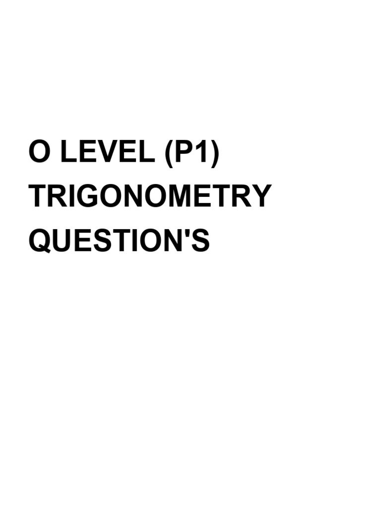Trigonometry Non Calculator | PDF | Triangle | Euclid