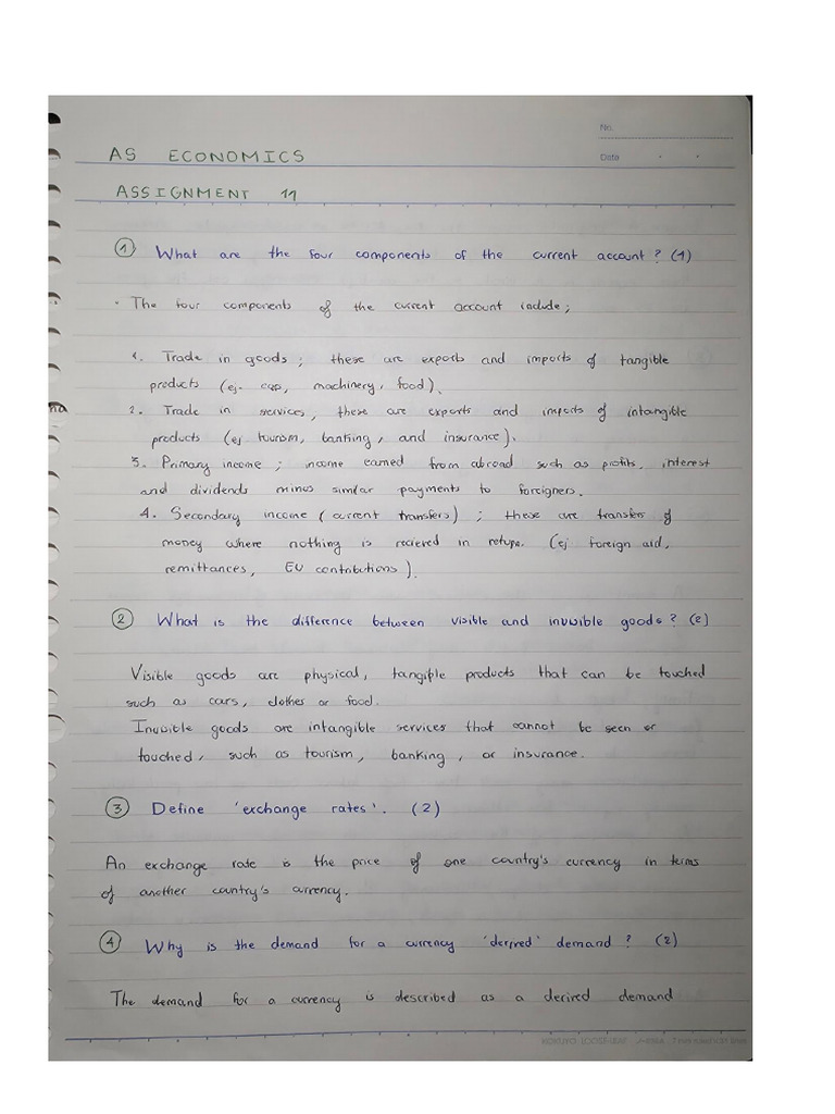 As Economics Assignment 11 Sofia Roberts Pdf