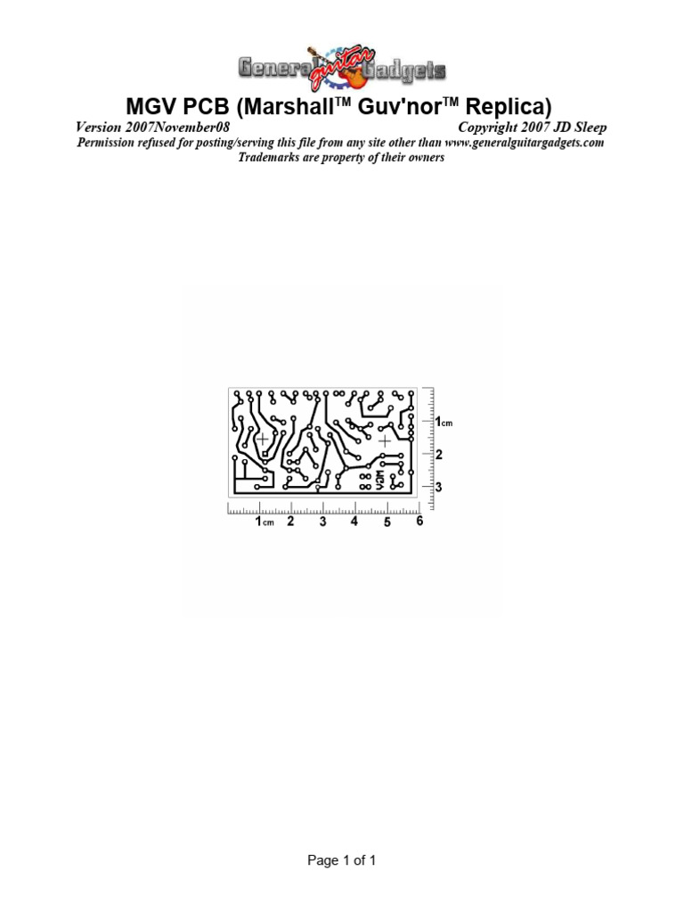 MGV PCB Marshall Guv'nor Replica Guide | PDF
