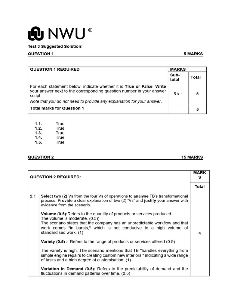 BSCI121 Class Test 3 Suggested Solution | PDF | Performance Indicator ...