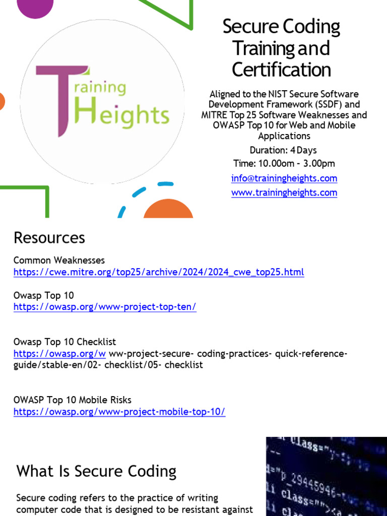 Training Heights Secure Coding Training | PDF | Computer Security ...