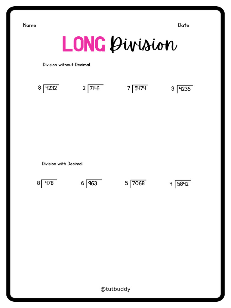 Decimal Division Test | PDF