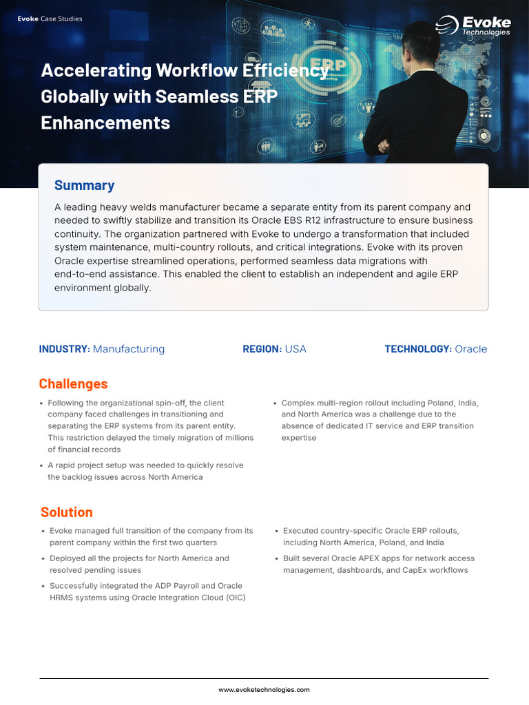 Oracle ERP Transition Case Study | PDF | Enterprise Resource Planning ...
