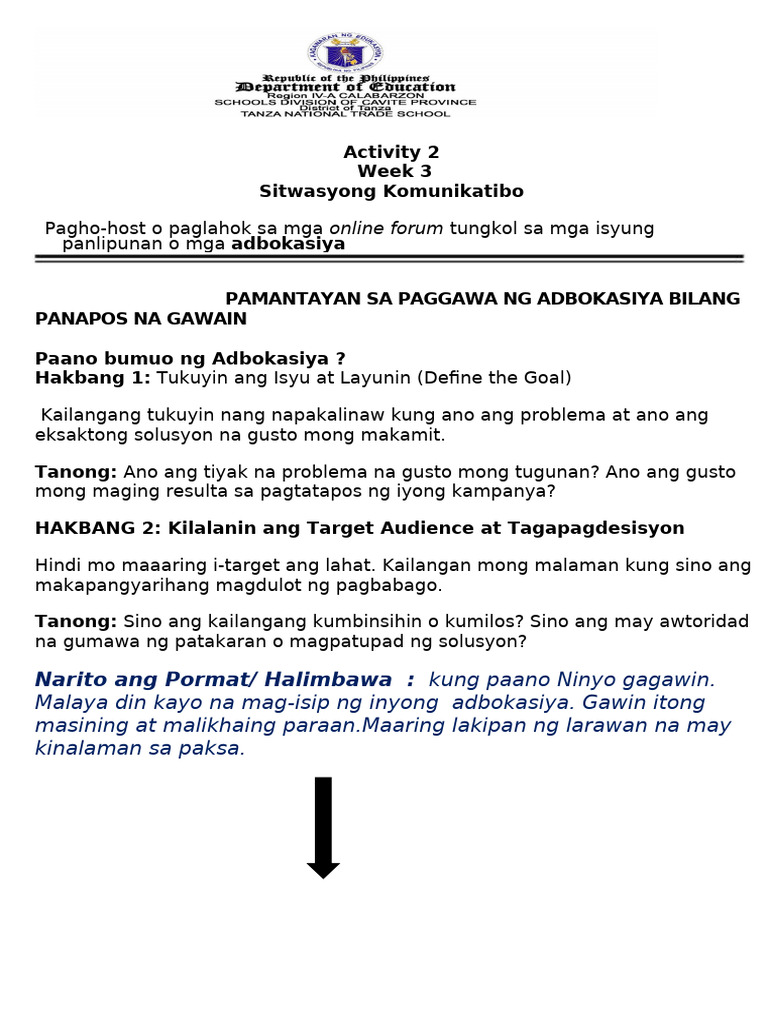 Adbokasiya Activity | PDF