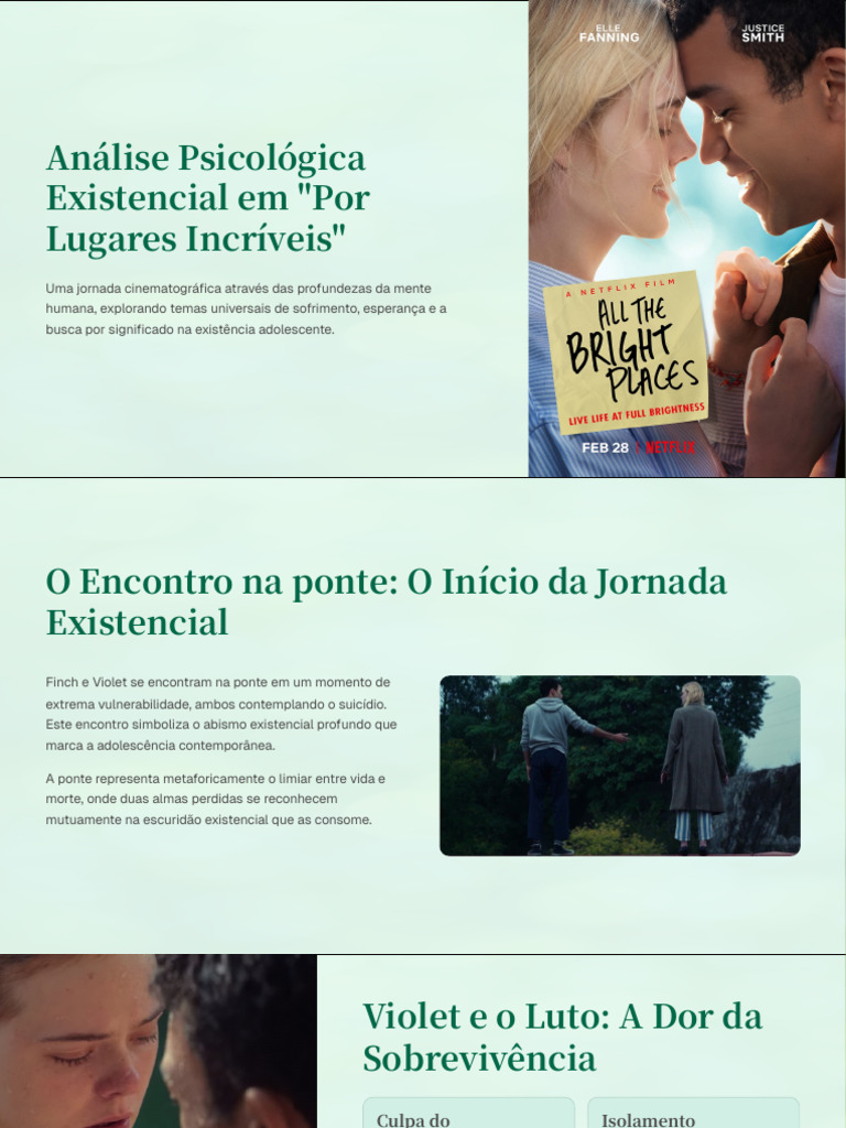 Analise Psicologica Existencial em Por Lugares Incriveis | PDF ...