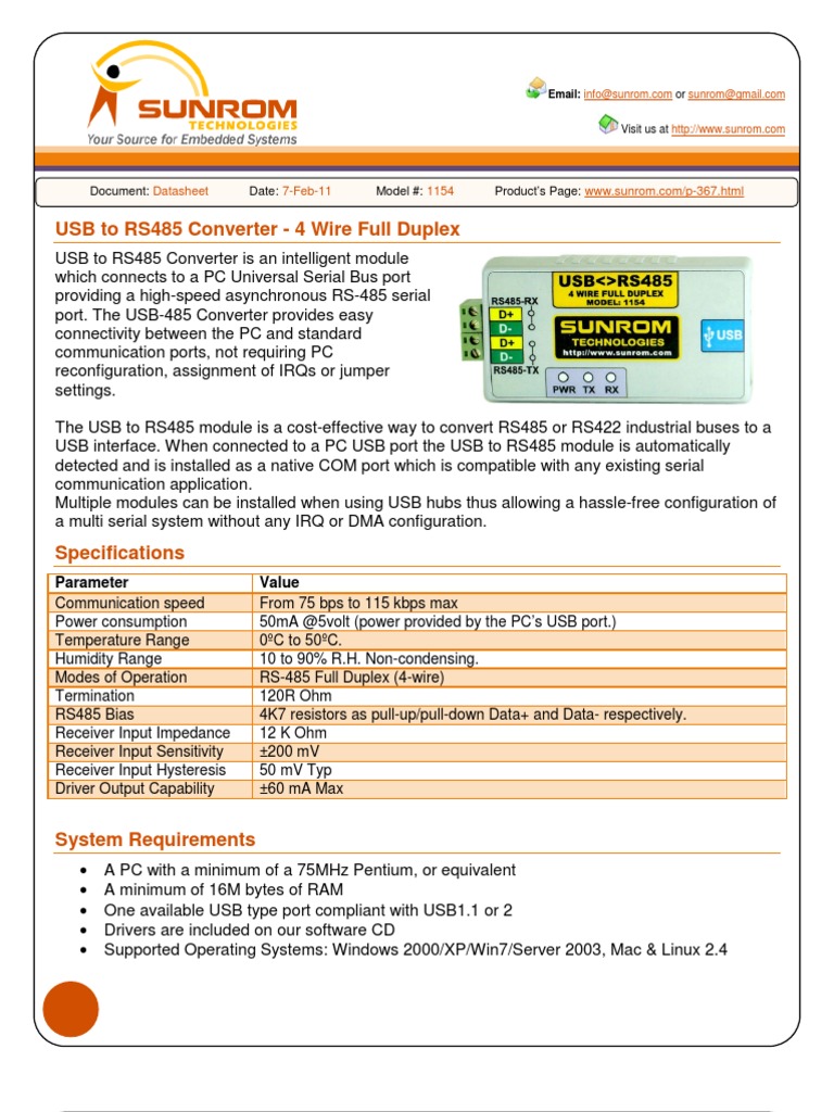 1154 Datasheet | PDF | Usb | Electrical Connector
