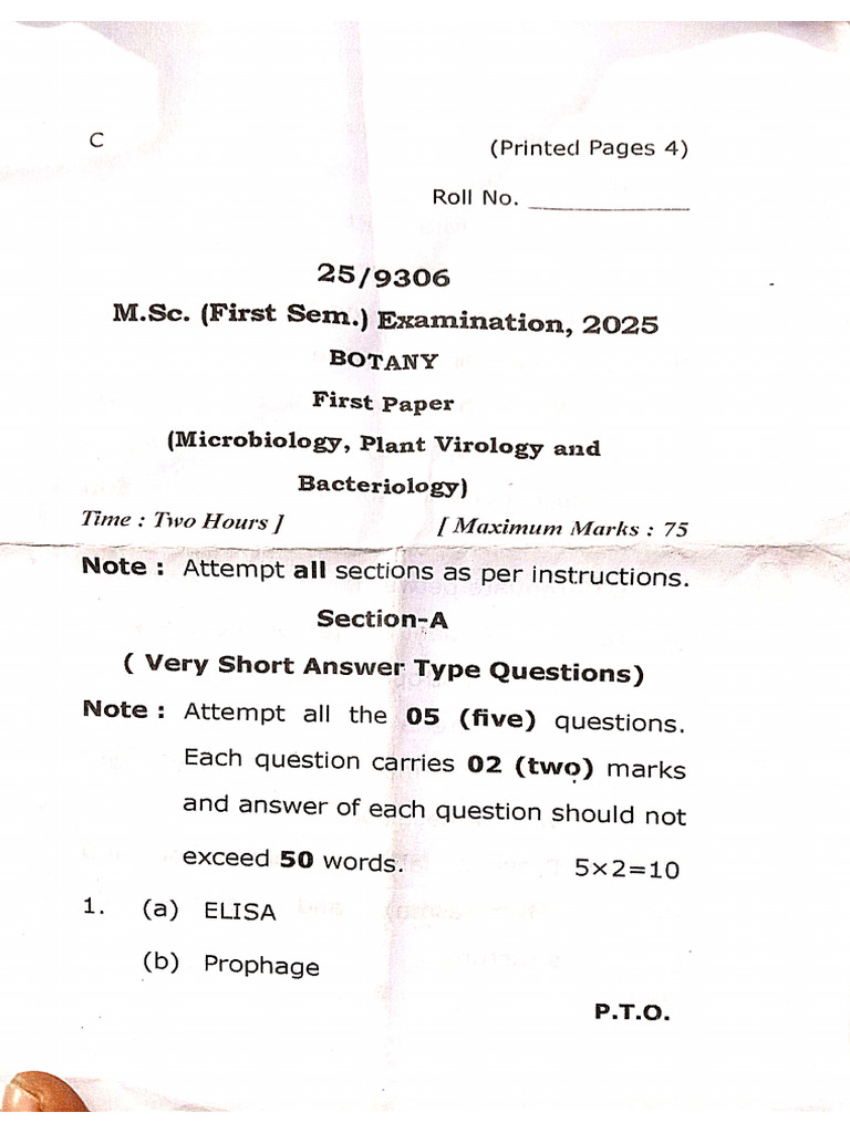 MSC 1st Sem Paper | PDF
