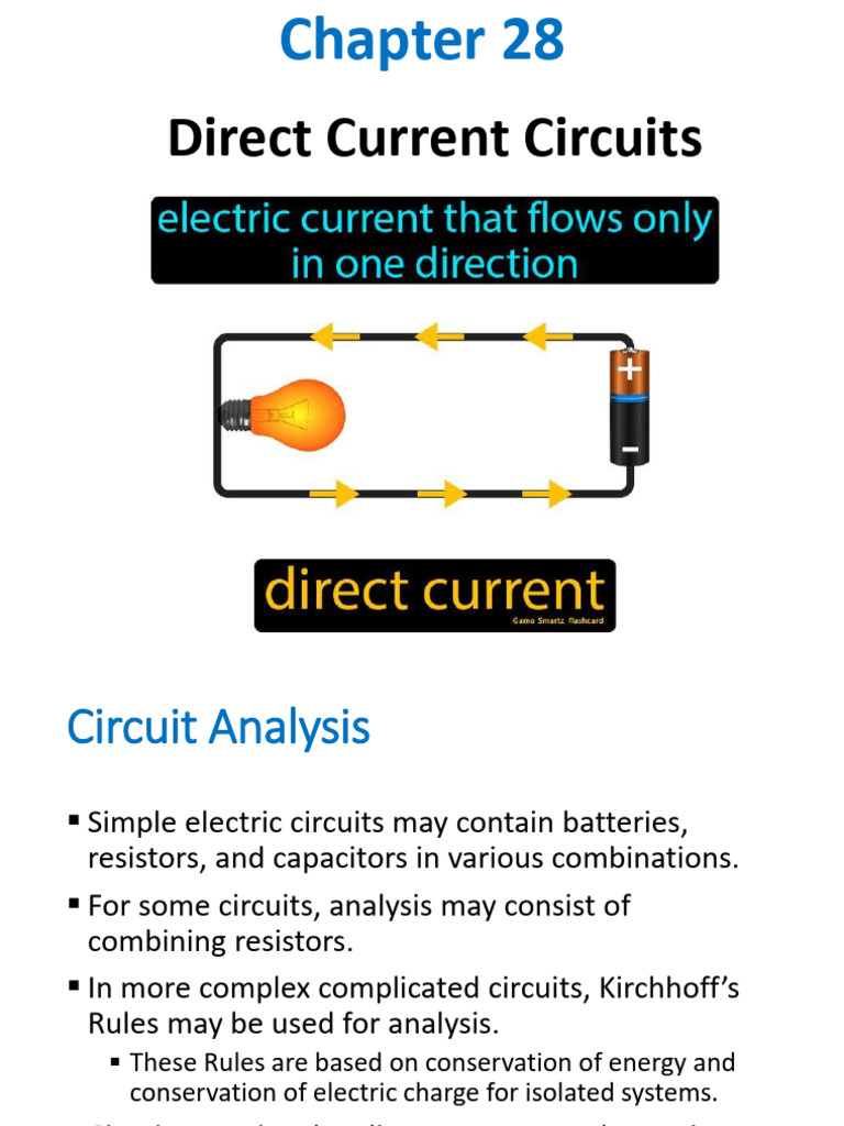 Chapter 28 - Direct Current Circuits | PDF | Series And Parallel Circuits | Voltage