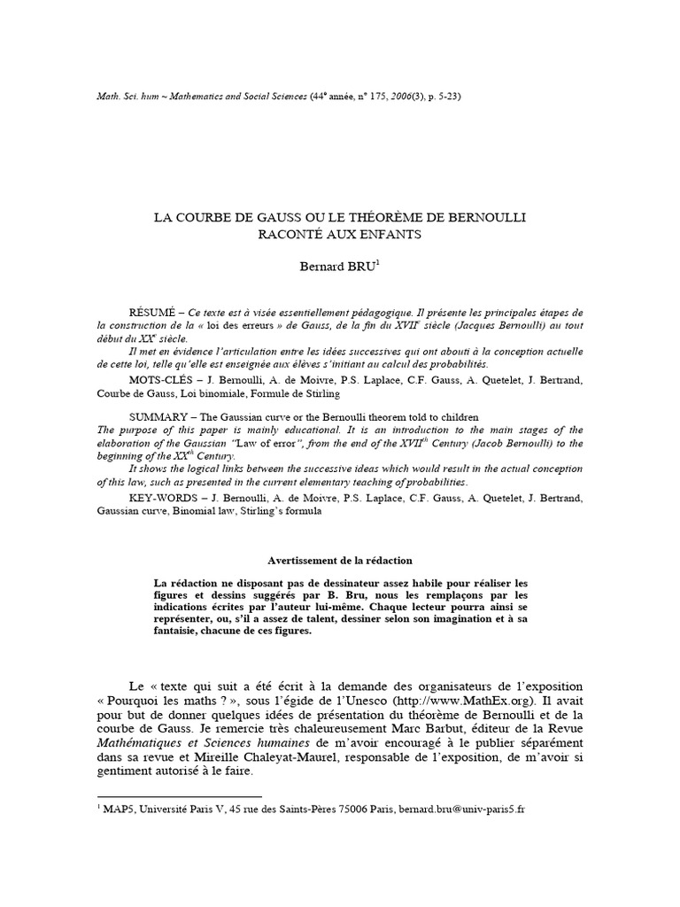La Courbe de Gauss expliquée aux enfants | PDF | Méthode des moindres ...