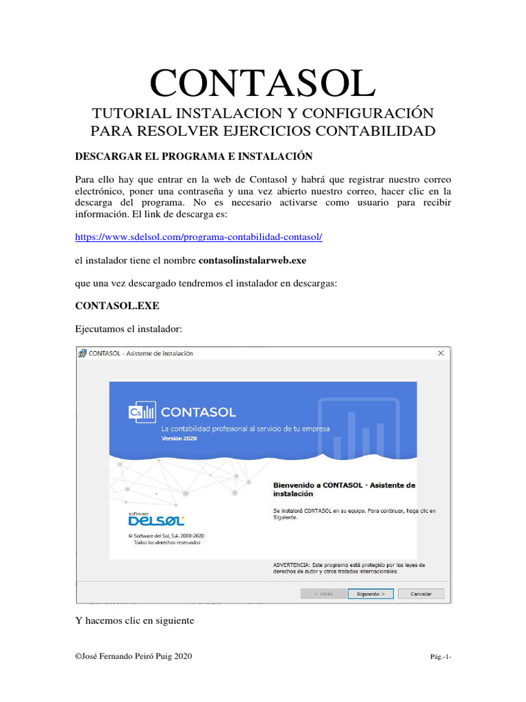 1920 CONTASOL Instalación y Configuración | PDF | Programa de computadora | Programación