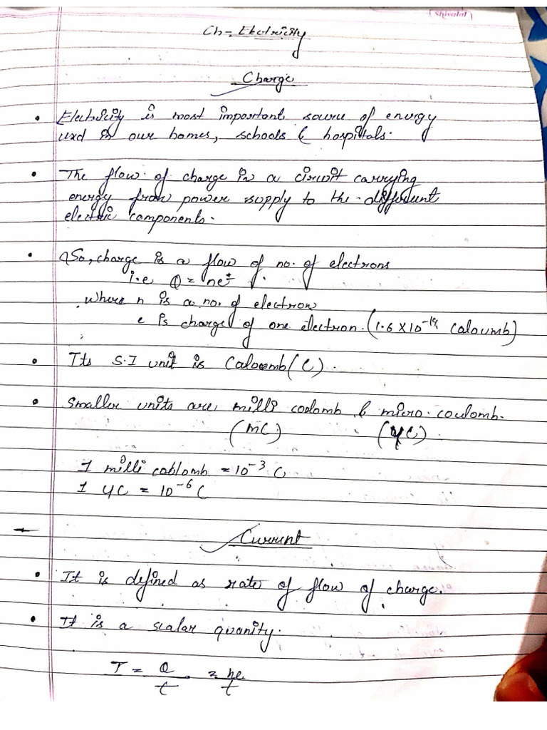Electricity Class 10 Notes | PDF