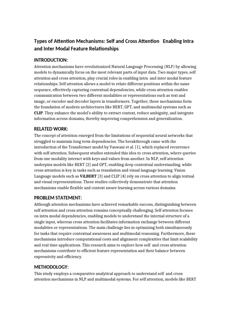 Self vs Cross Attention Mechanisms | PDF | Attention | Computing