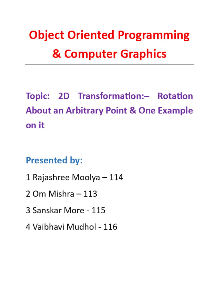 Object Oriented Programming 1 | PDF | 2 D Computer Graphics | Geometry
