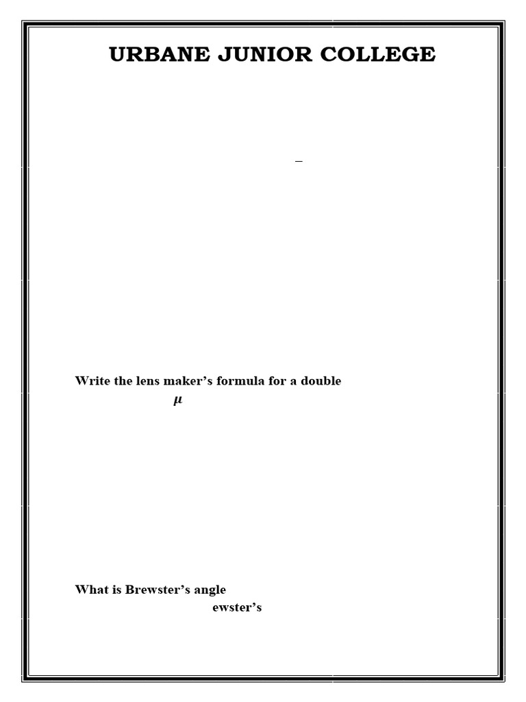 Midterm-I SR - MPC (Prime) Physics Q.P | PDF | Refractive Index | Waves