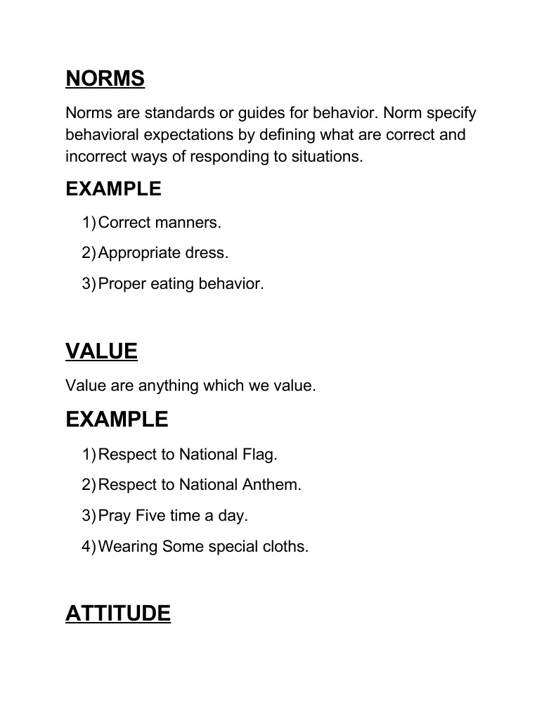 Understanding Norms, Values, Attitudes, and Behaviors | PDF | Career ...