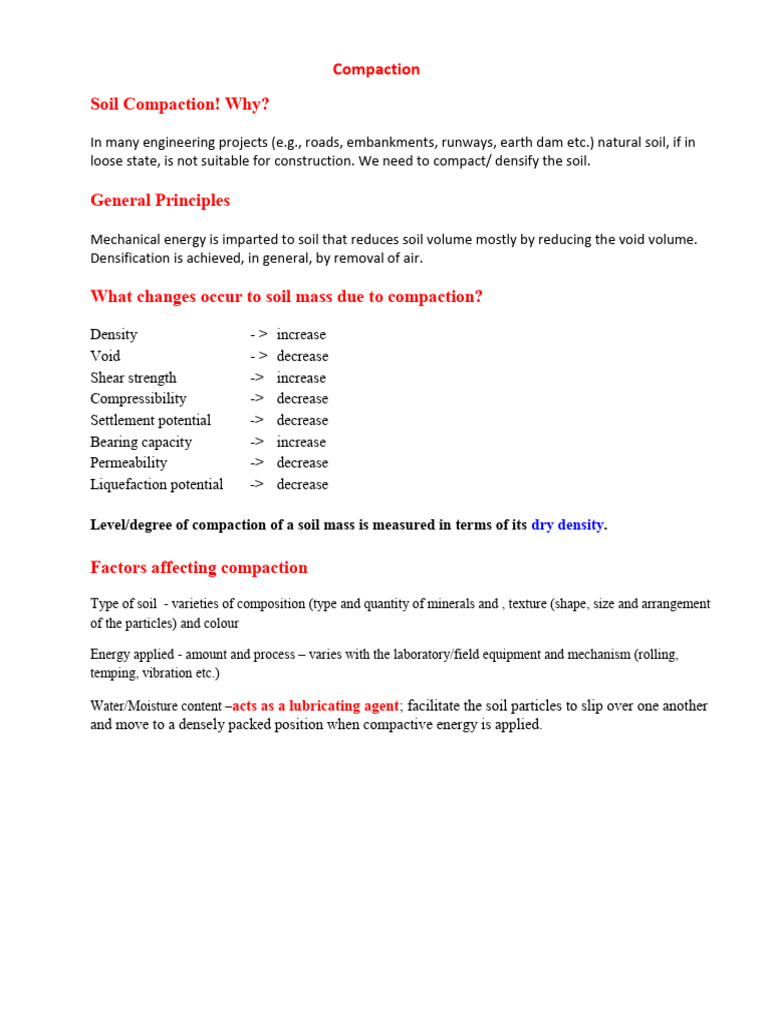 CE 341 - Lecture-04 & 05 - Compaction | PDF | Earth Sciences | Soil Science