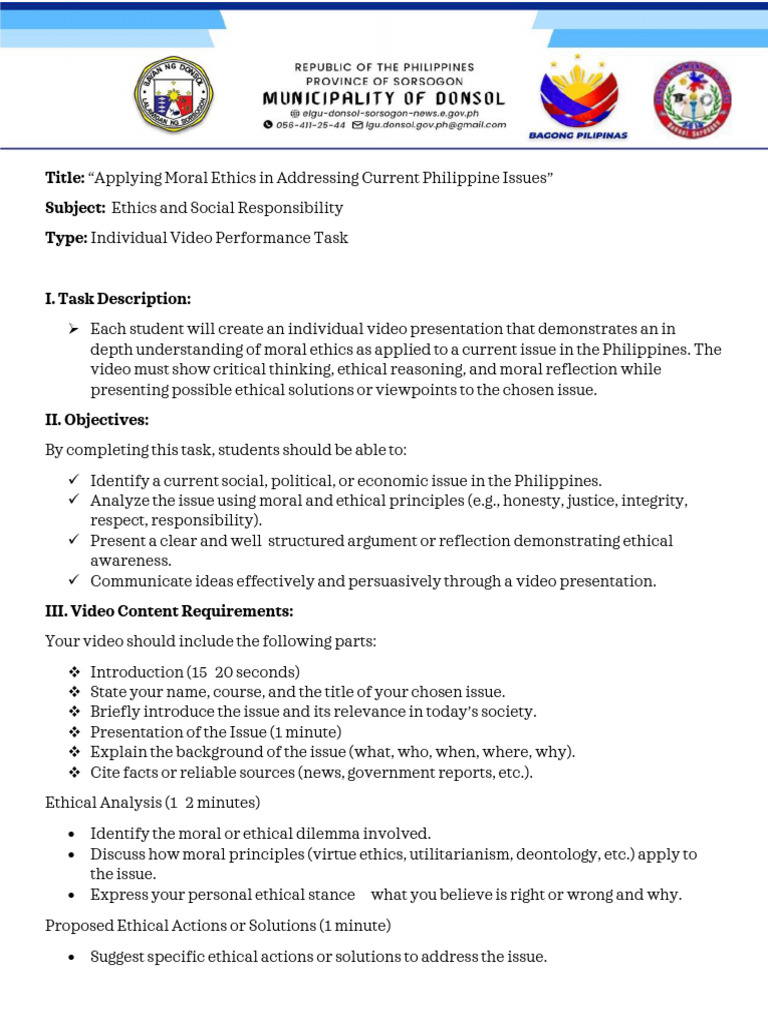 Moral Ethics in Philippine Issues Video | PDF | Liberal Arts Education