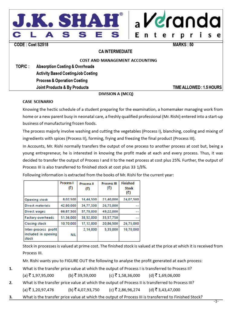 Costing Methods for Manufacturing Analysis | PDF | Cost Of Goods Sold ...
