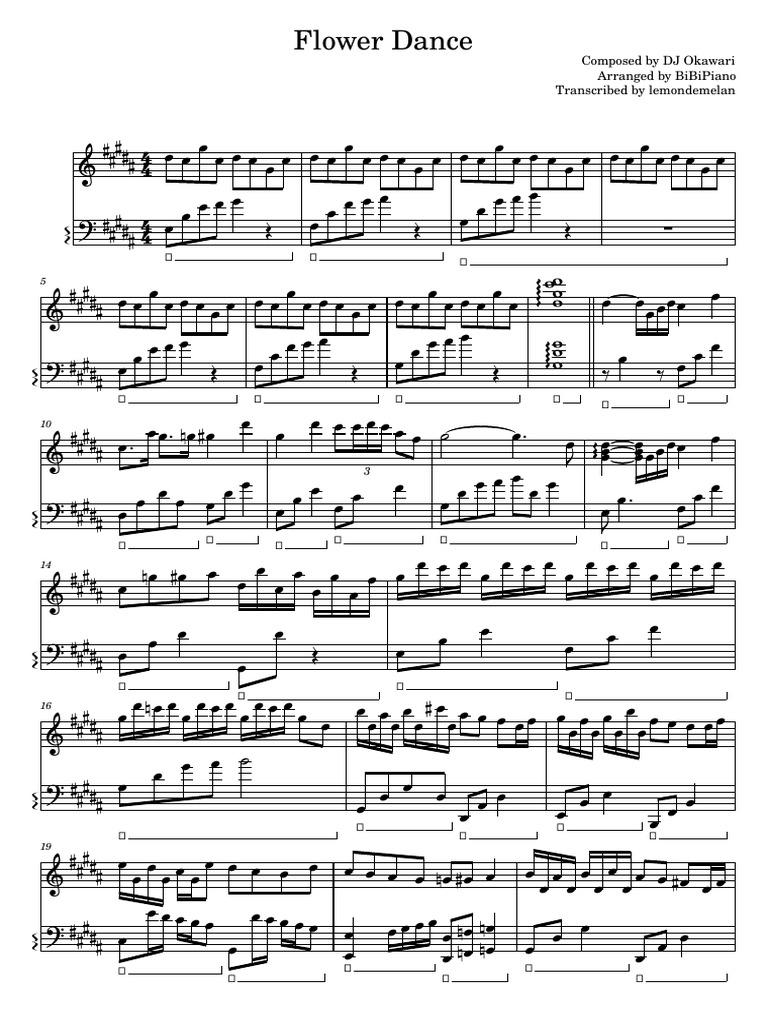 Flower Dance Sheet Music Transcription | PDF