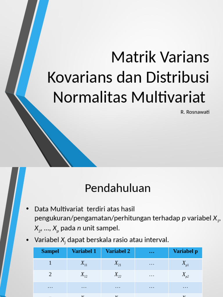 Matriks Varians dan Kovarians Multivariat | PDF