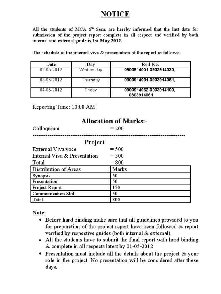 MCA Project Report Submission Guidelines | PDF | Typography